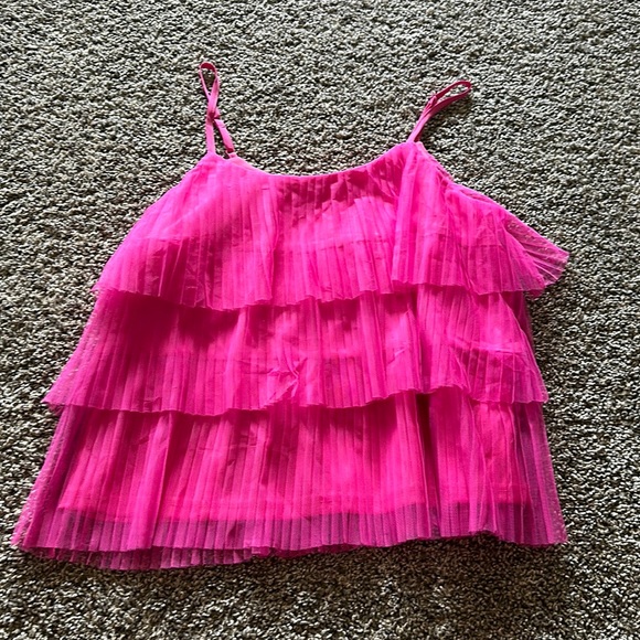 Pink Lily | Tops | Pink Lily Tiered Pink Ruffle Tank Size Small | Poshmark